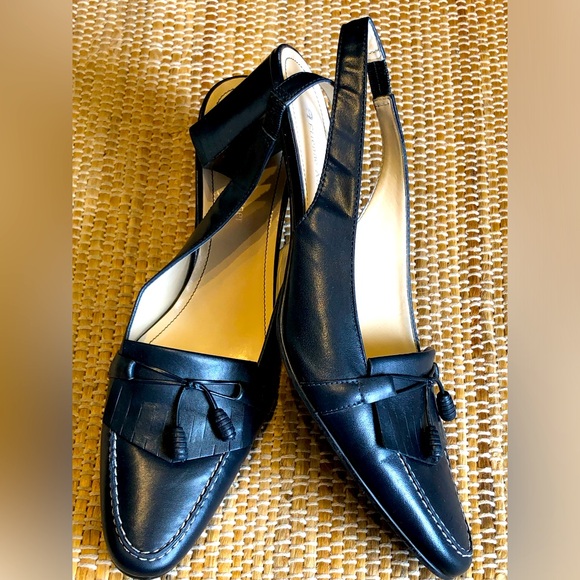 Etienne Aigner | Shoes | Etienne Aigner S85 Navy Sling Back Heelslike ...